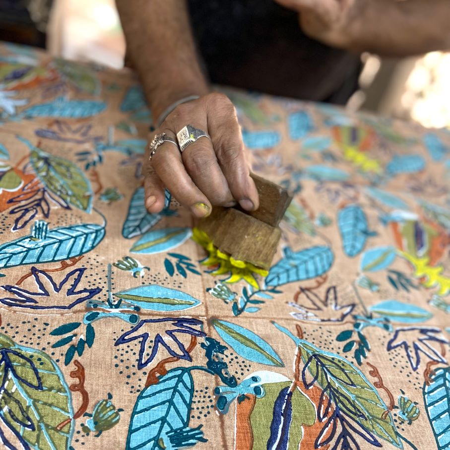 Hand block printing - Tharangini Studio
